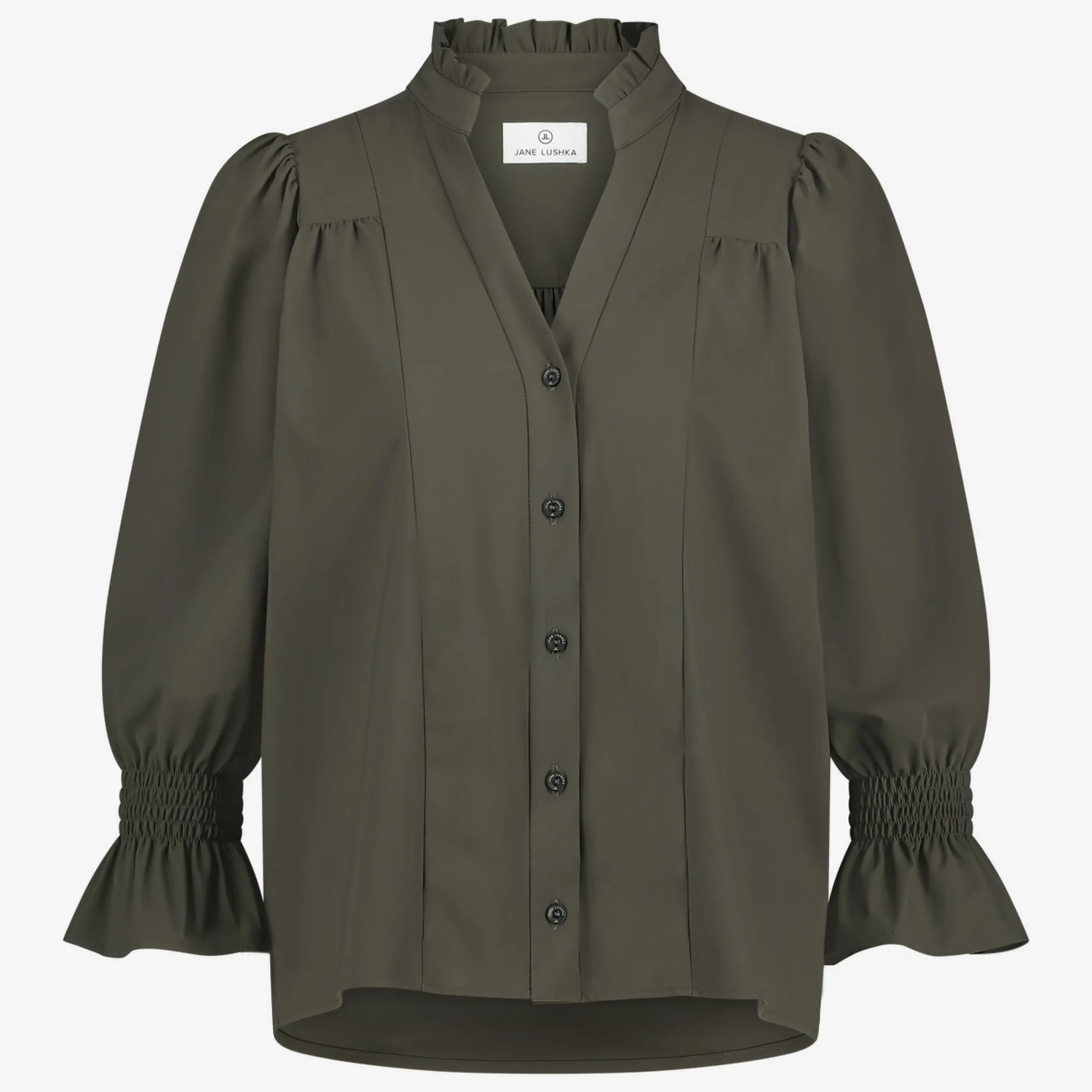 Jane Lushka Olivia Blouse Technical Jersey | Army - Jane Lushka USA